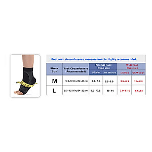 AndeKit Ankle Brace Support,Compression Sleeve(1PR)-relieves Plantar Fasciitis,Achilles tendonitis, sprained,Swelling.Foot Brace-Exercise,Sports,Gym,(L-Black)