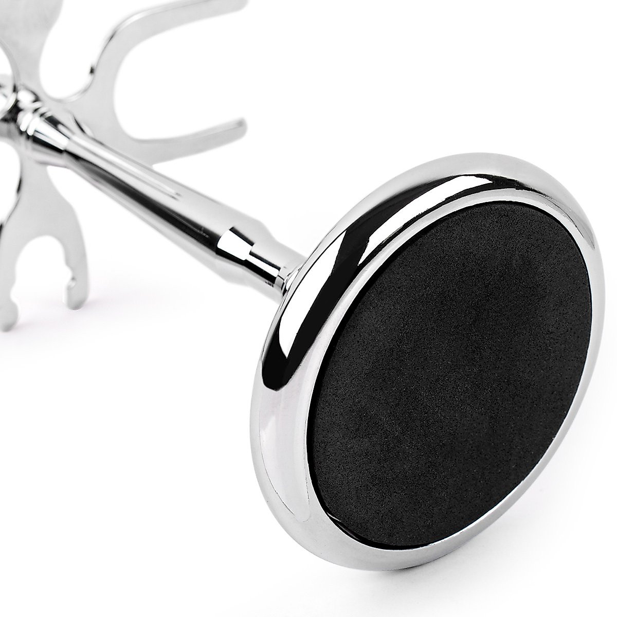 QSHAVE Deluxe 4 Prong Chrome Razor and Brush Stand, Prolong The Life of Your Shaving Brush