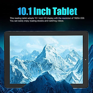 GLOGLOW Tablet PC, 1920x1200 HD Black 10.1 Inch Tablet 100-240V 2MP Front 5MP Rear for Android 10 for Reading (US Plug)