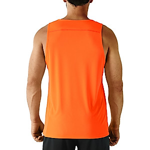 URBEST Men's Neon Workout Sleeveless Shirts Quick Dry Swim Beach Muscle Gym Running Athletic Tank Top Neon Orange 5XL