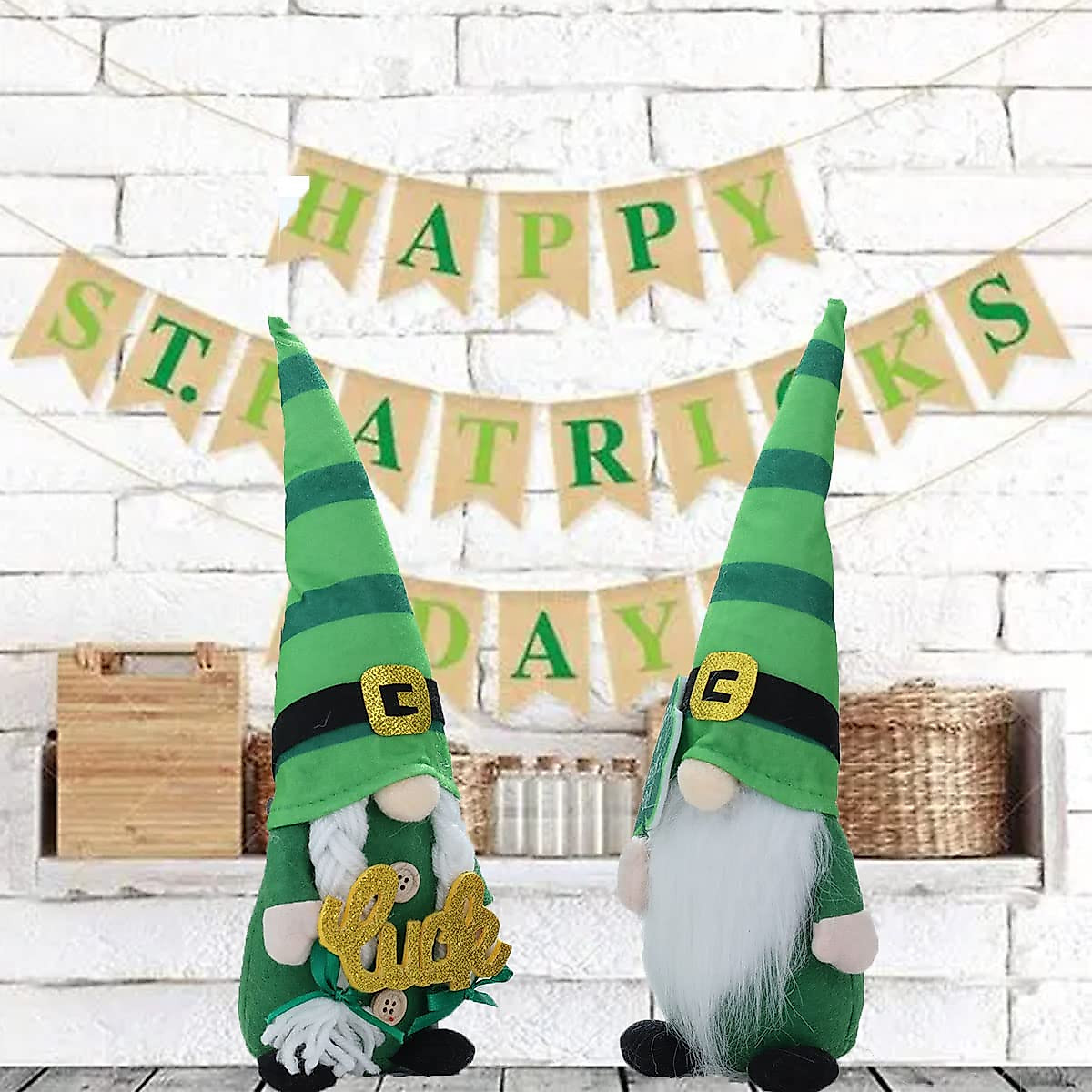 MEUPEHO St Patricks Day Gnomes Plush Cute Mr and Mrs Scandinavian Tomte Doll St Patricks Day Gifts for St Patricks Day Decor
