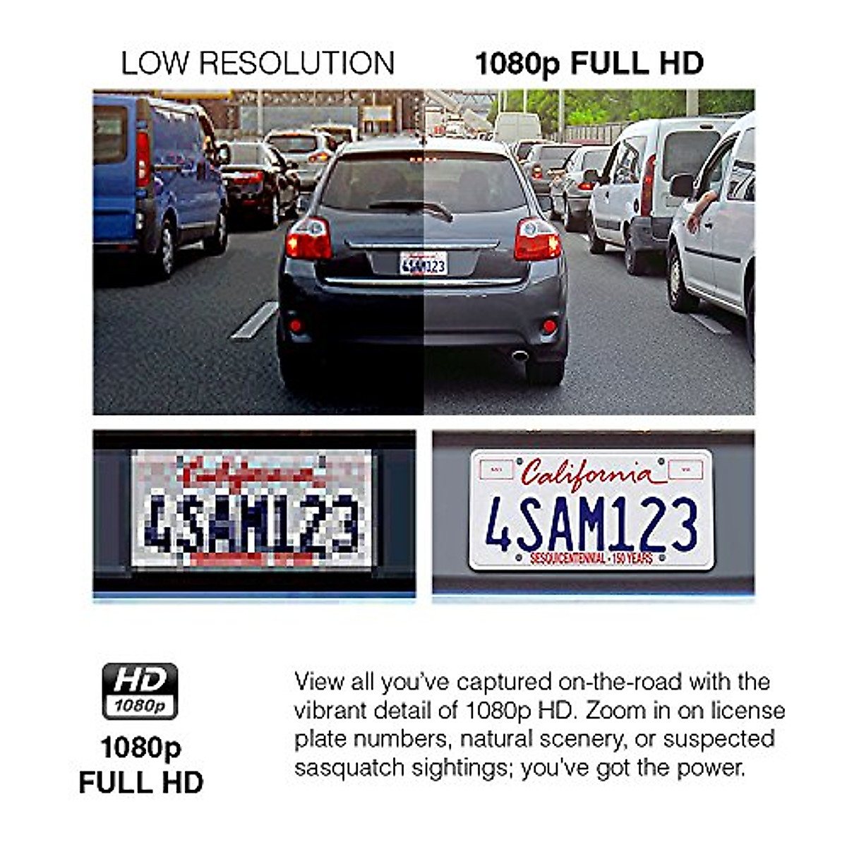 Rovi CL-6001 Magnetic Mount 1080p Full HD High Definition Panoramic Car Dash Camera Recorder with 1.5 Inch Wide Screen Wi-Fi, GPS, Loop Video Recording, Impact Detection and 360 Degree Rotation