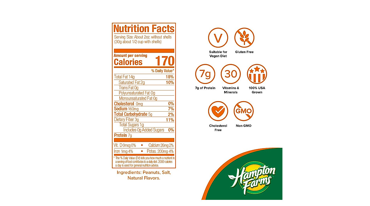 Hampton Farms Cajun Spicy Peanuts - Flavorful Snack Pack