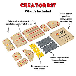Make-A-Fort Creator Kit - Build Complex and Challenging Forts for Kids - Creative Fun for Ages 8 and Up - Build a Robot, a Rocket, a Shark, Fighter Jets, and More - Durable, Reusable, and Made in USA