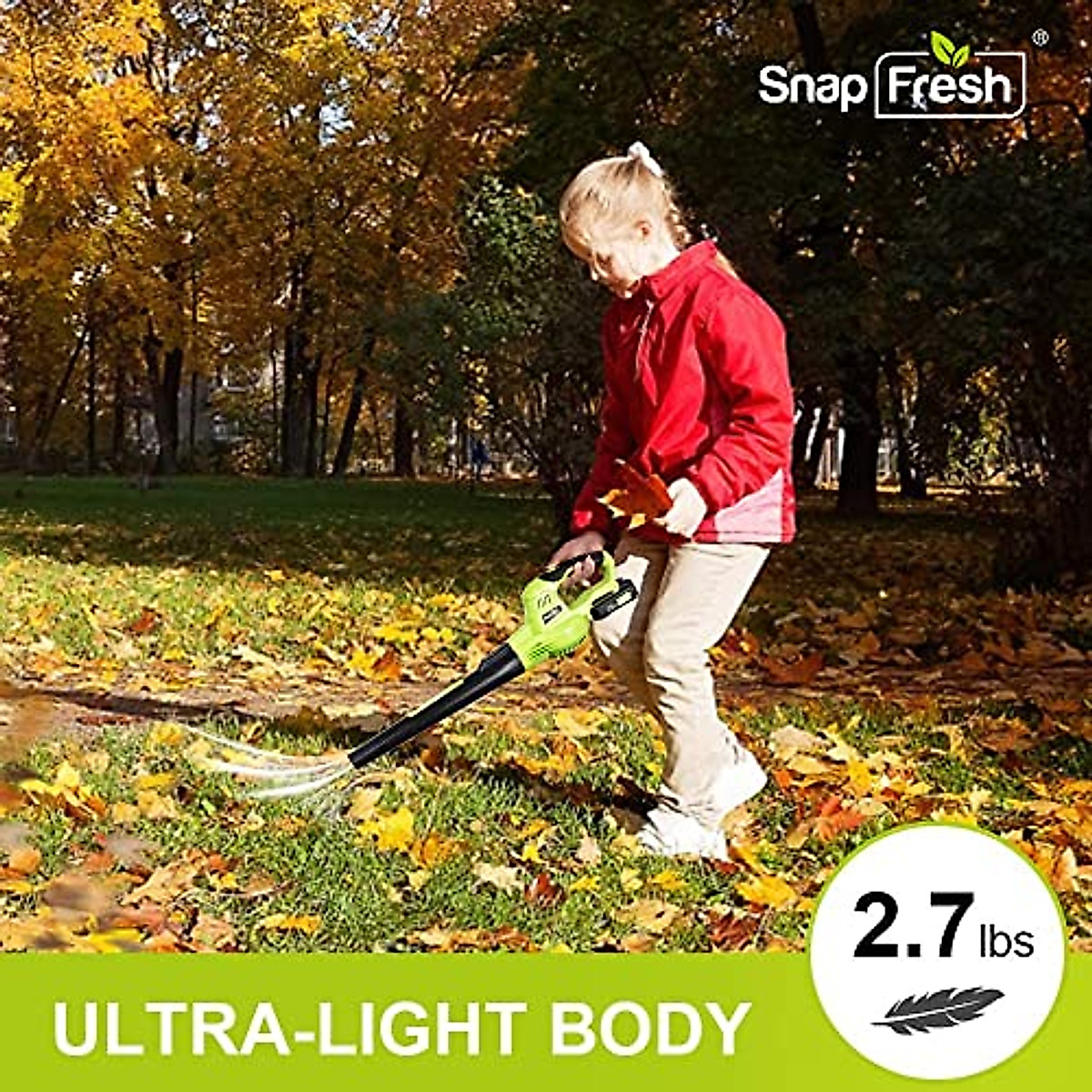 Cordless Leaf Blower, Electric Leaf Blower Battery-Powered, 20V Lithium Leaf Blower Cordless with Battery & Charger, Powerful Cordless Blower Lightweight for Sweeping Snow (Battery&Charger Included)