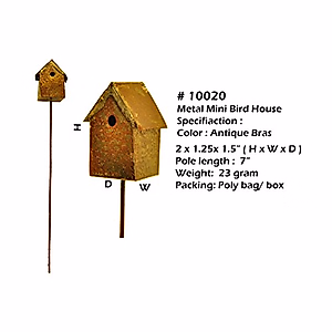 G & F Products MiniGardenn 10020 Fairy Garden Miniature Bird House Pick