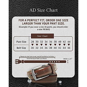 Access Denied Genuine Leather Dress Belts For Men - Mens Belt For Suits, Jeans, Uniform Brown Belt - Designed in the USA