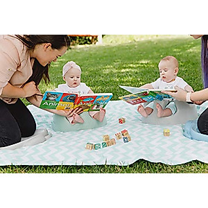 Bumbo Baby Infant Soft Foam Comfortable Floor Booster Seat Supportive Chair with 3 Point Adjustable Safety Buckle Strap Harness, Hemlock