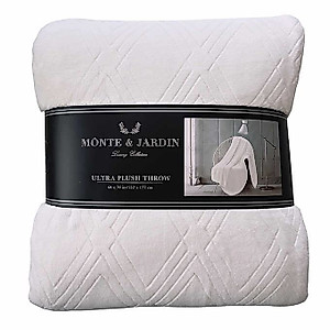 Monte & Jardin Luxury Collection Ultra Plush, Cozy, & Soft Throw, Heavy Weight for Extra Warmth 60 X 70in {White}