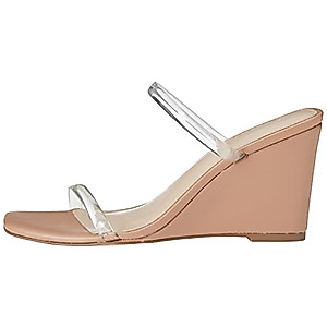 The Drop Women's Sophia Two Strap Wedge,Clear, 7.5
