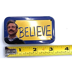Ted Lasso Believe In Believe Blue Raspberry Flavored Candy - (1) Collectible Slide off top Tin filled with candies featuring Ted Lasso