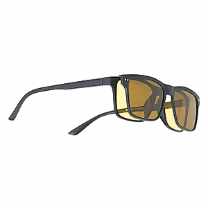 Eagle Eyes 2in1 Speed of Life Magnetic Eyewear Glasses - Polarized Sunglasses for Day and Anti-Reflective Yellow Night Driving Glasses (Classic, Day/Night)