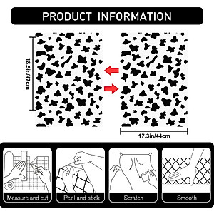 Qianglive Black and White Spots Contact Paper Cow Printed Peel and Stick Wallpaper 17.3”x120” Self-Adhesive Cute Wallpapers Vinyl White Black Decals for Walls Bedroom Living Room Nurseryls