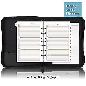 AT-A-GLANCE Genuine Leather Undated Starter Set, Desk Size, Black (031-0540-05)