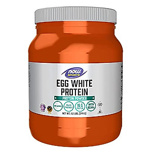 NOW Sports Nutrition, Egg White Protein, 16 g With BCAAs, Unflavored Powder, 1.2-Pound
