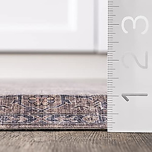 nuLOOM Traditional Perisan Border Kitchen or Laundry Comfort Mat, 20" x 36", Rust