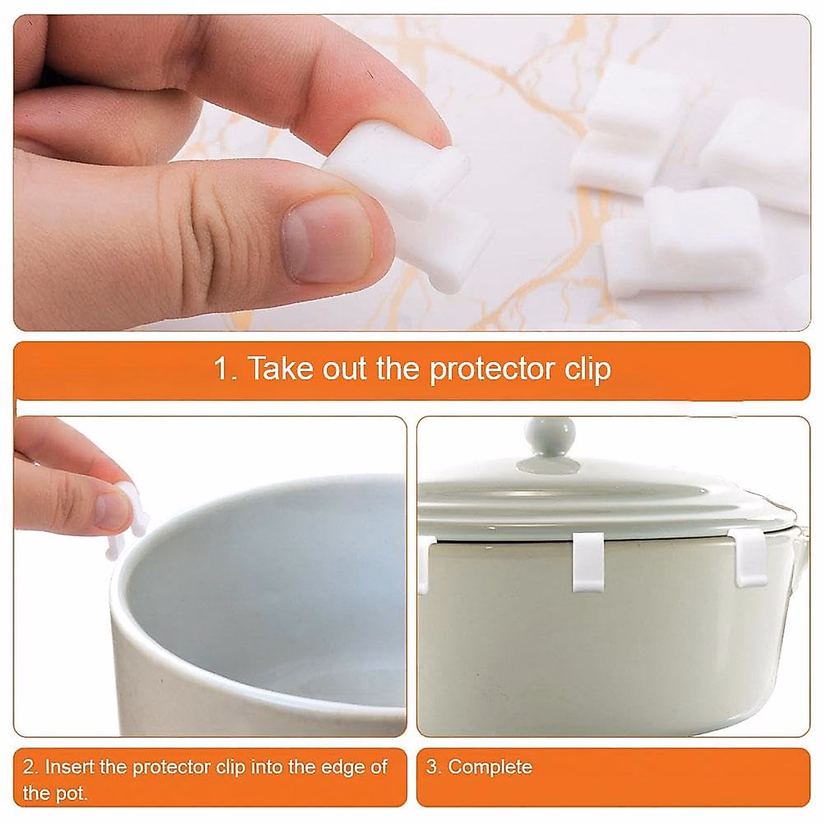 12PACK Dutch Oven Lid Protector Clips,Silicone Pan Protectors,Oven Lid Flexible Bumper Protector Clips,Cookware Protector Clips, Cookware Protector Replacement Clip,Pot Bumpers for Tacking Cookware