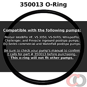 Captain O-Ring - 350013 Lid O-Ring - Compatible with Pentair IntelliFlo, WhisperFlo, Challenger and Pinnacle Pool and Spa Pumps