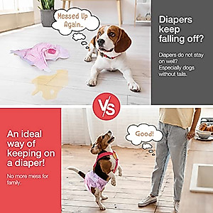 Pet Soft Dog Suspenders 2 Pieces Female Dog Diaper Suspenders for Dogs Diaper Keeper Suspender for Dog Skirt, Dog Dress (Brown & Red, M/L)