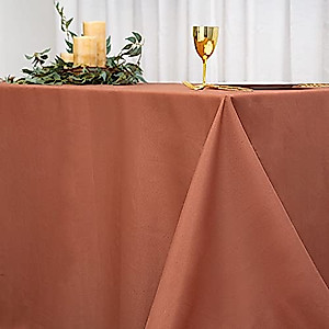 Balsa Circle 90x156-Inch Terracotta Rectangle Polyester Tablecloth Table Cover Linens for Wedding Party Events Kitchen Dining