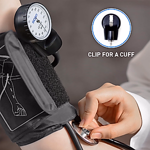 SCIAN Aneroid Sphygmomanometer - Manual Blood Pressure Cuff with D-Ring Universal Cuff 10-16"", Carrying Bag for Nurse Doctor Senior Adult(Black, Stethoscope Not Included), Large