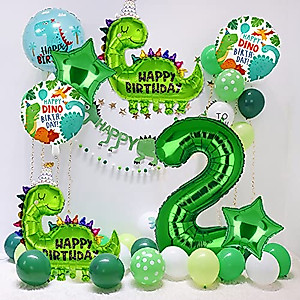 7pcs Dinosaur Balloons, Dinosaur Birthday Number Mylar Foil Balloon Dinosaur Party Party Supplies Dinosaur Birthday Decorations(2nd)