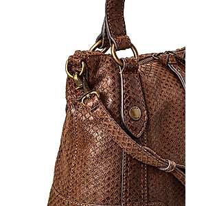 Frye Melissa Snake Medium Satchel Cognac One Size