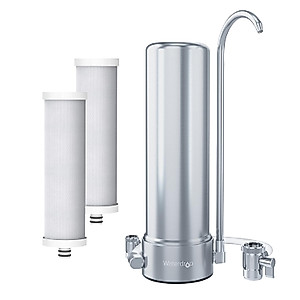 Waterdrop 5-Stage Stainless Steel Countertop Water Filter, Reduces Heavy Metals, Bad Taste, Chlorine, Up to 99% of Impurities, 2 Pack