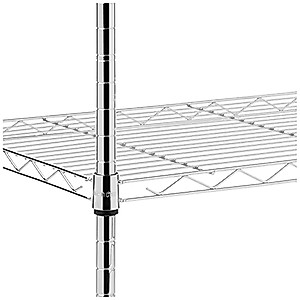 YSSOA Heavy Duty 3-Shelf Shelving with Wheels, Adjustable Storage Units, Steel Organizer Wire Rack, Plug Version, 24.02”L x 13.78“W x 31.89”H, Chrome (HKSHLF23133003CPCLITEV1)