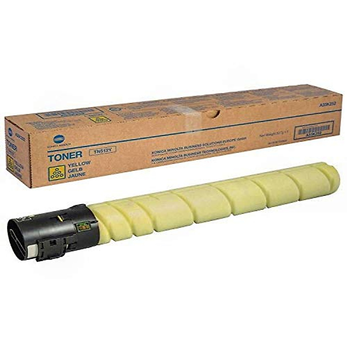 Konica Minolta TN512Y A33K232 Bizhub C454 C554 Toner Cartridge (Yellow) in Retail Packaging