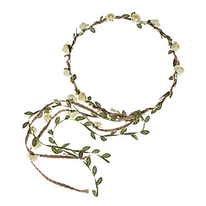 DDazzling Flower Crown Floral Wreath Headband Floral Garland Headbands photo props (Ivory)