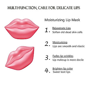 20Pcs Moisturizing/Plumping Lip Mask, Restores Moisture Mask for Dry Lips and Lines Overnight Care, Gel Treatment Masks ​ (Pink)