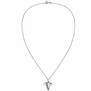 AeraVida Trendy Safari Elephant Head .925 Sterling Silver Pendant Necklace | Casual Necklace Jewelry for Women | Jewelry Gift