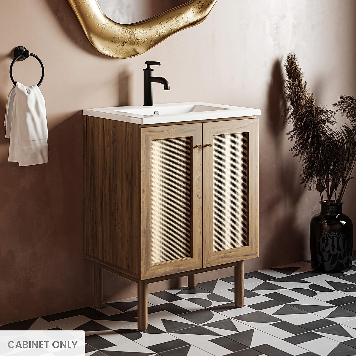 Swiss Madison Classe 24" Bathroom Vanity in Oak Cabinet Only Bath Sink Cabinet Sink Included