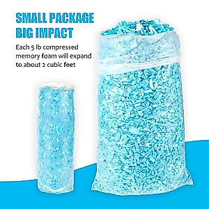 MINDELF 5lbs Shredded Memory Foam Filling, Bean Bag Filler for Bean Bag Furniture, Pillow, Pet Dog Bed, Couch Cushion, Stuffed Animals