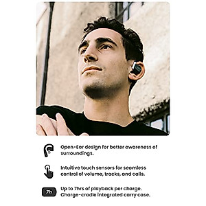 Cleer Audio ARC Open-Ear True Wireless Headphones with Touch Controls, Long-Lasting Battery Life, Touch Control, and Powerful Audio for Music, Podcasts, and More (Blue)