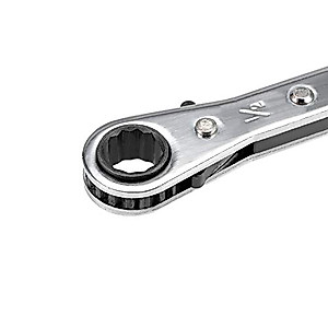 uxcell Reversible Ratcheting Wrench, 1/2-inch x 9/16-inch Double Box End, Cr-V