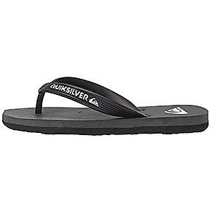 Quiksilver Boy's Molokai Kids Flip Flop Youth Sandal, Grey 1, 4 Big