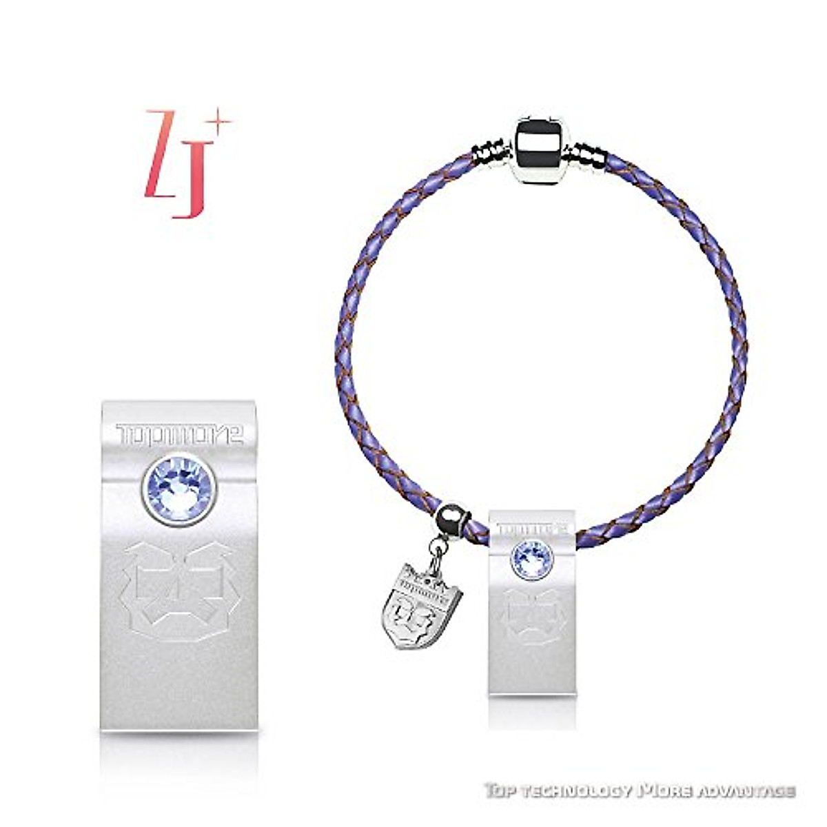 TOPMORE ZJ Series USB3.0 Flash Drive decorated with leather braided bracelet Flash Disk Fashion High speed Memory Stick (64GB, Purple)