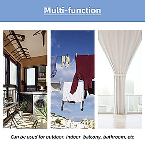 HaiFanWJ Wall Mount Curtain Wire Rod Set Stainless Steel 16.4 FT (5m) Curtain Wire Hanging System Clothesline for Windows with Tension Wire Design for Children’s Art Projects Display Silver