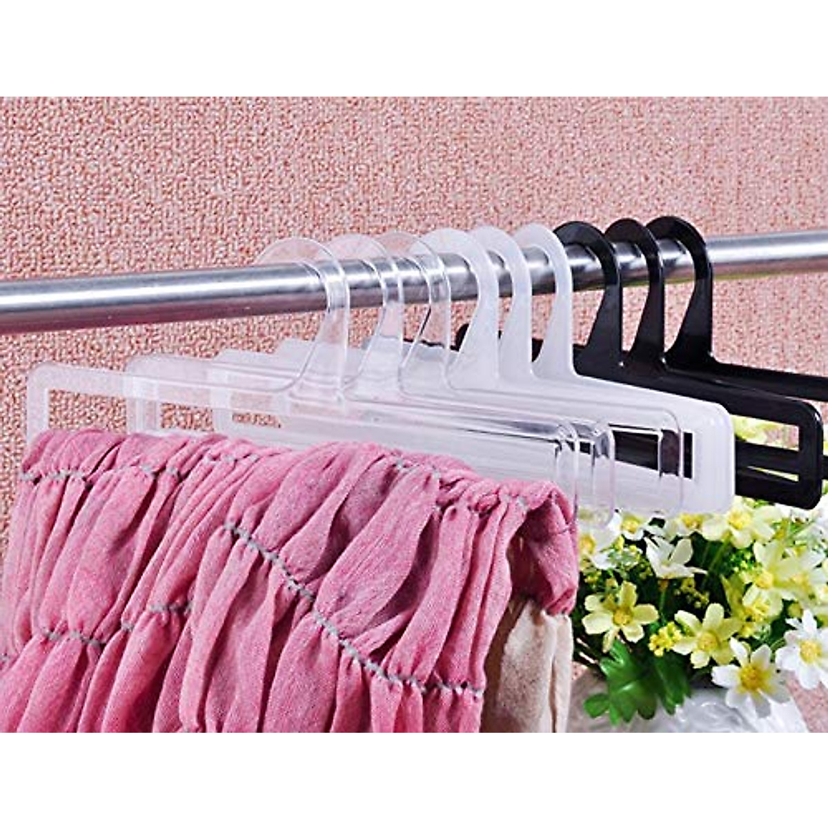 WellieSTR (Pack of 50 Plastic Hangers,Towel/Scarf/Legging Hangers, 21cm/8.3" - Black