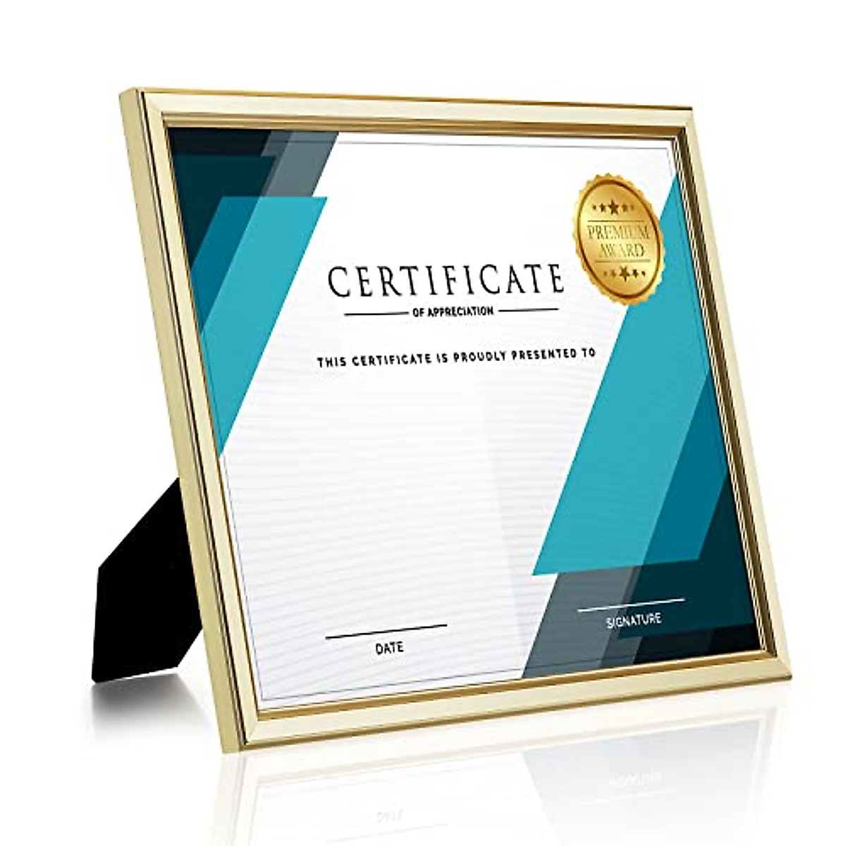 LaVie Home 8.5x11 Picture Frames (1 Pack, Gold) Simple Designed Photo Frame with High Definition Glass for Wall Mount & Table Top Display