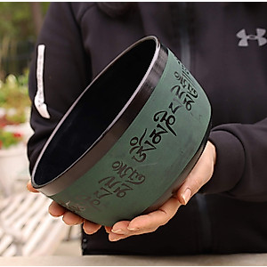 DharmaObjects Tibetan Meditation Buddha Singing Bowl Mallet Mat Cushion Set (8 Inches, Buddha)