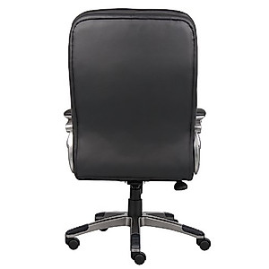 Boss Office Products B9331 High Back Executive Chair with Pewter Finsh in Black