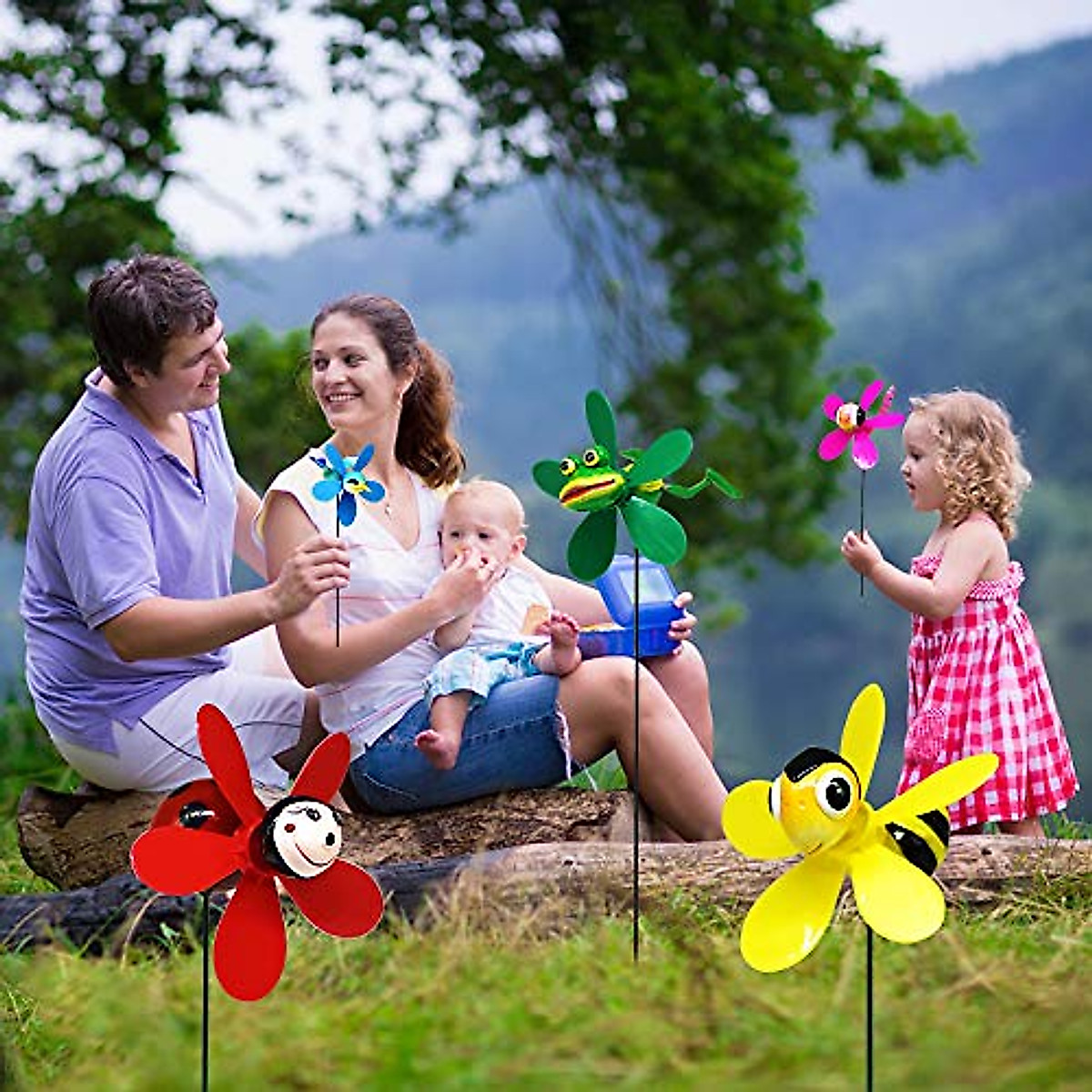 FENELY Garden Pinwheels Whirligigs Wind Spinner Windmill Toys for Kids Yard Decor Lawn Decorations Hummingbird Decorative Garden Stakes Outdoor Whirlygig Windmills Gardening Art Whimsical Baby Gifts