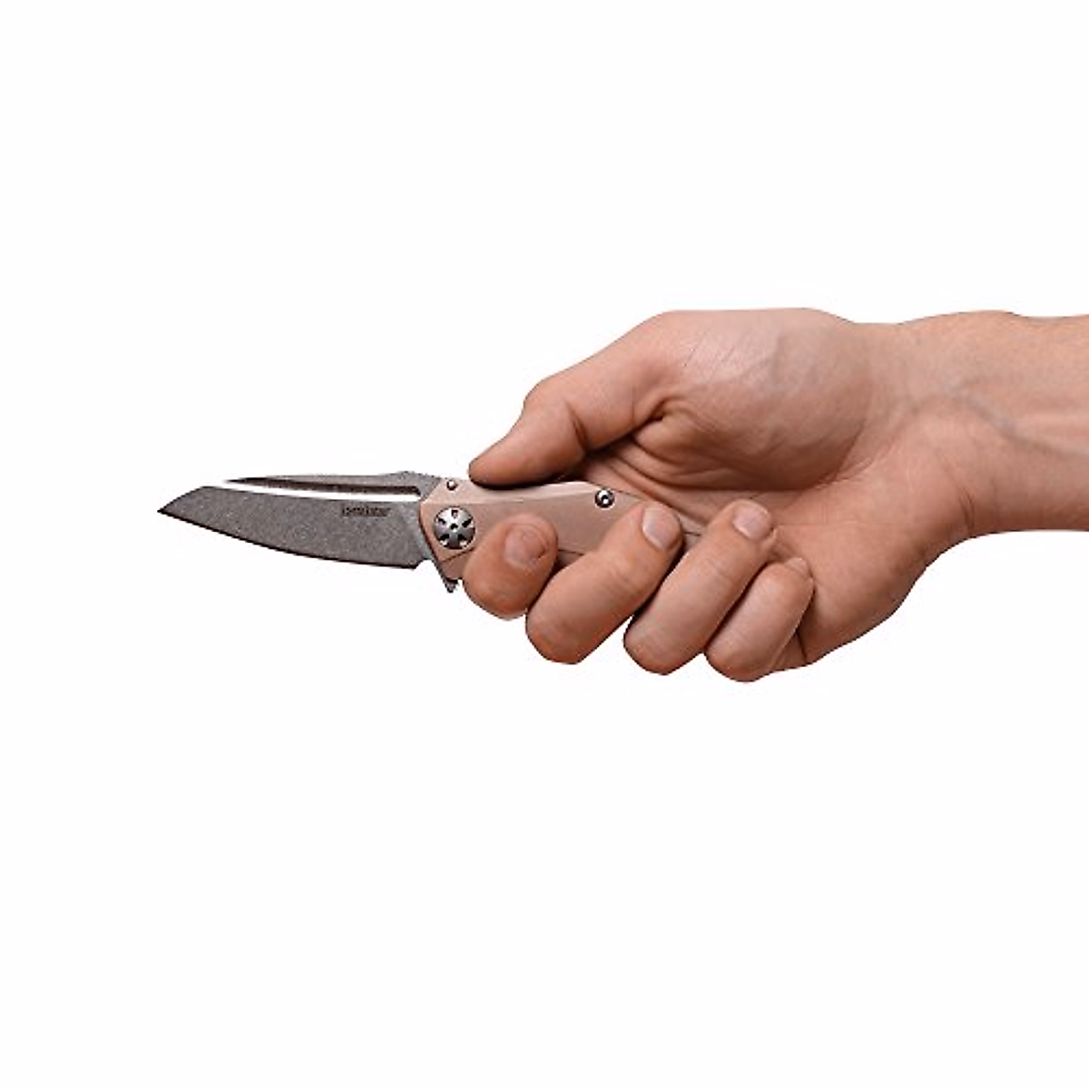 Kershaw Natrix - Copper Pocketknife (7006CU); 2.75-inch Drop-Point Blade with Stonewashed D2 Steel; Hefty Copper Handle Features Brushed Silver Hardware; Reversible, Deep-Carry Pocketclip; 3.7 oz