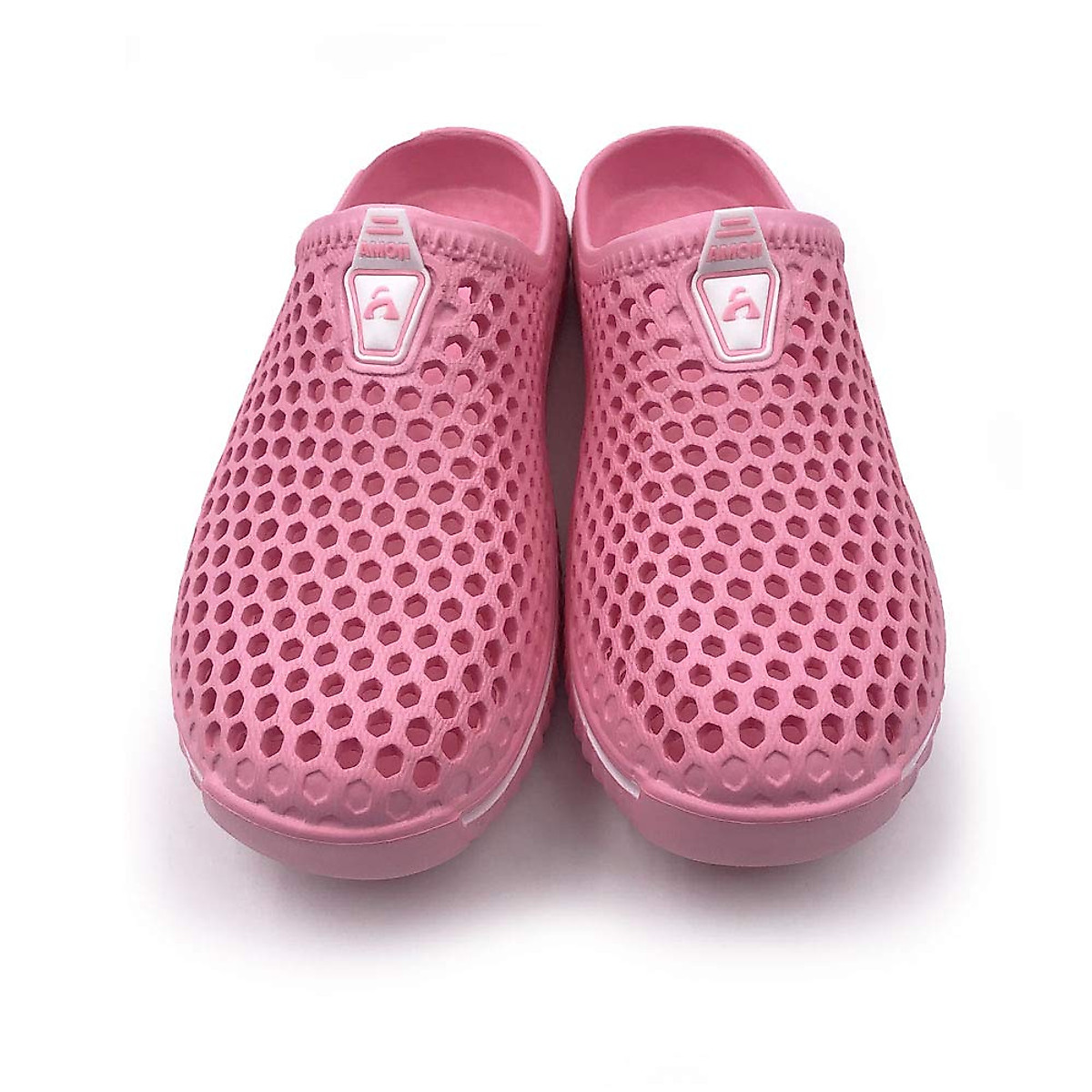 Amoji Garden Clogs Shoes Shower Sandals Yard Beach Plastic Rubber Summer 1702 Pink 8 Womenn/6 Men