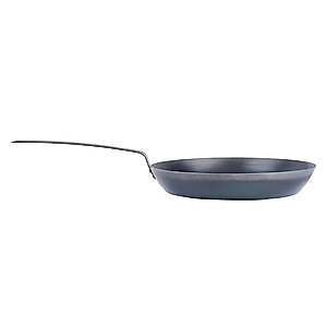 Restaurantware Met Lux 16 Inch Fry Pan, 1 Lightweight Frying Pan - Induction-Ready, Triple-Riveted, Black Carbon Steel Cooking Skillet, Durable, For Searing, Sauteing, And Browning Food
