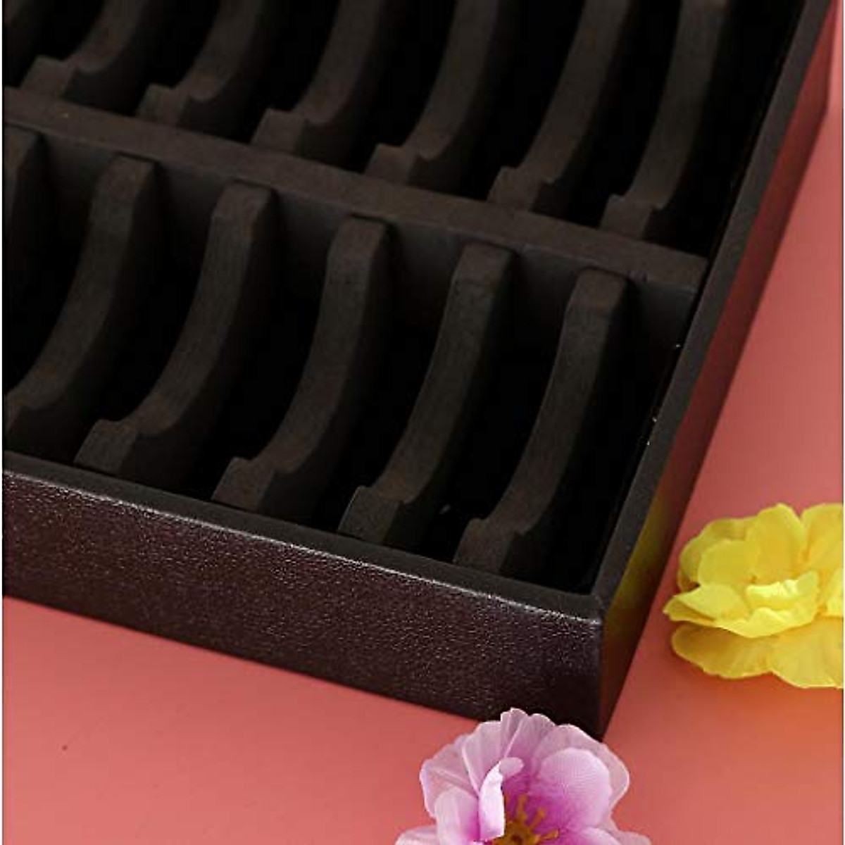 Fityle 20 Slots Bracelet Bangle Holder Jewelry Display Storage Showcase Box Tray - Black