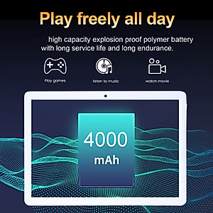 Tablet Android 10.1 Inch IPS Screen Bluetooth Tablet with 2GB RAM+16GB ROM, GPS, Call, Double SIM Double Standby Full Netcom Gaming Tablet Electronics for Men College Supplies Girlfriend Gifts (Gold)
